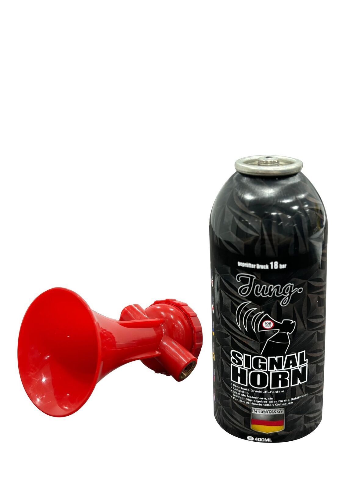 JUNG Druckluftfanfare WM2026 Air Horn Fanfare Tröte 1X 400ml, 200 Kurze ...