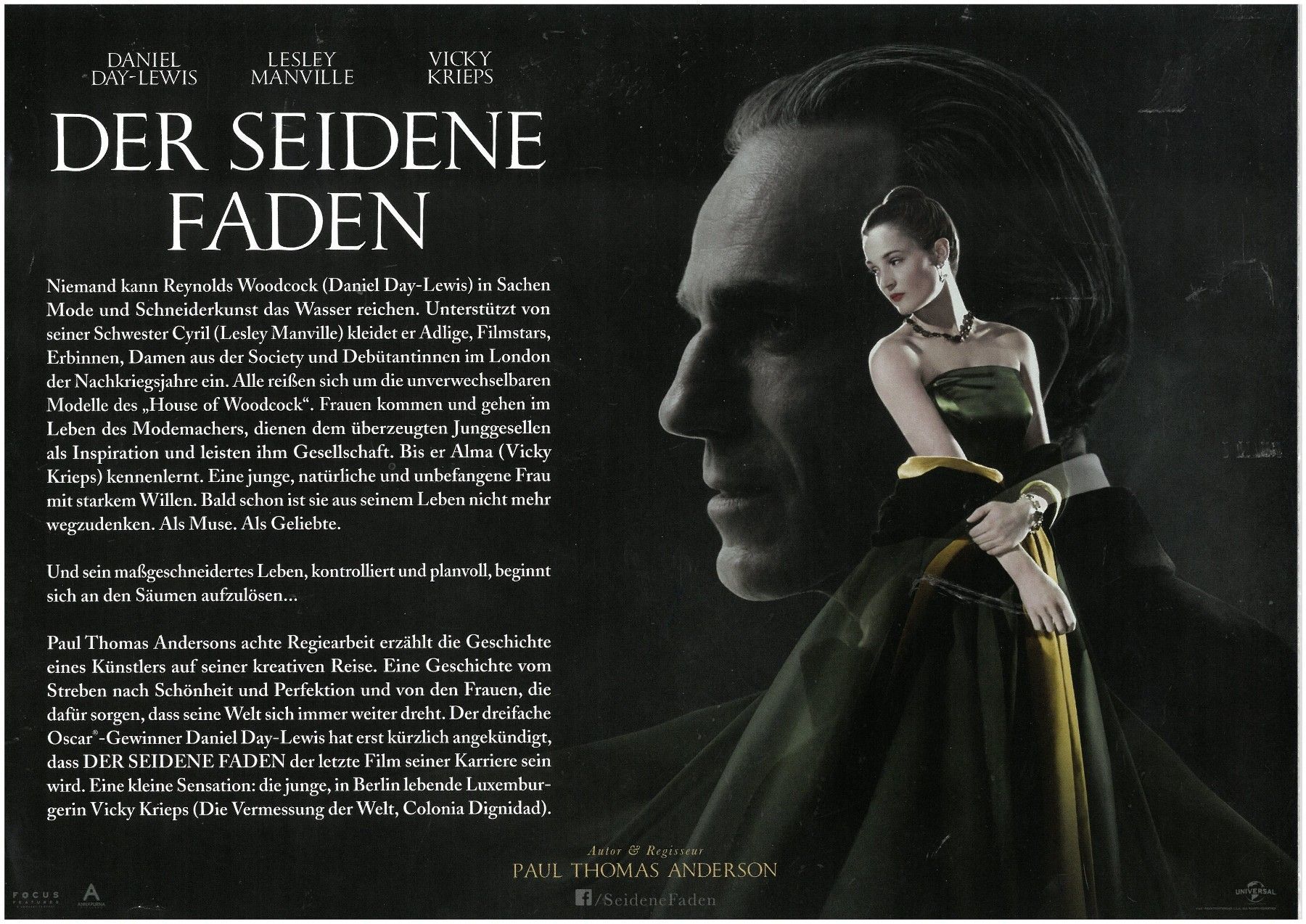 Der seidene Faden - 4 Original Kino-Aushangfotos - Daniel Day-Lewis ...