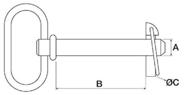 Bolzen 25 X 165 mit Splint Sicherungsbolzen Steckbolzen ...