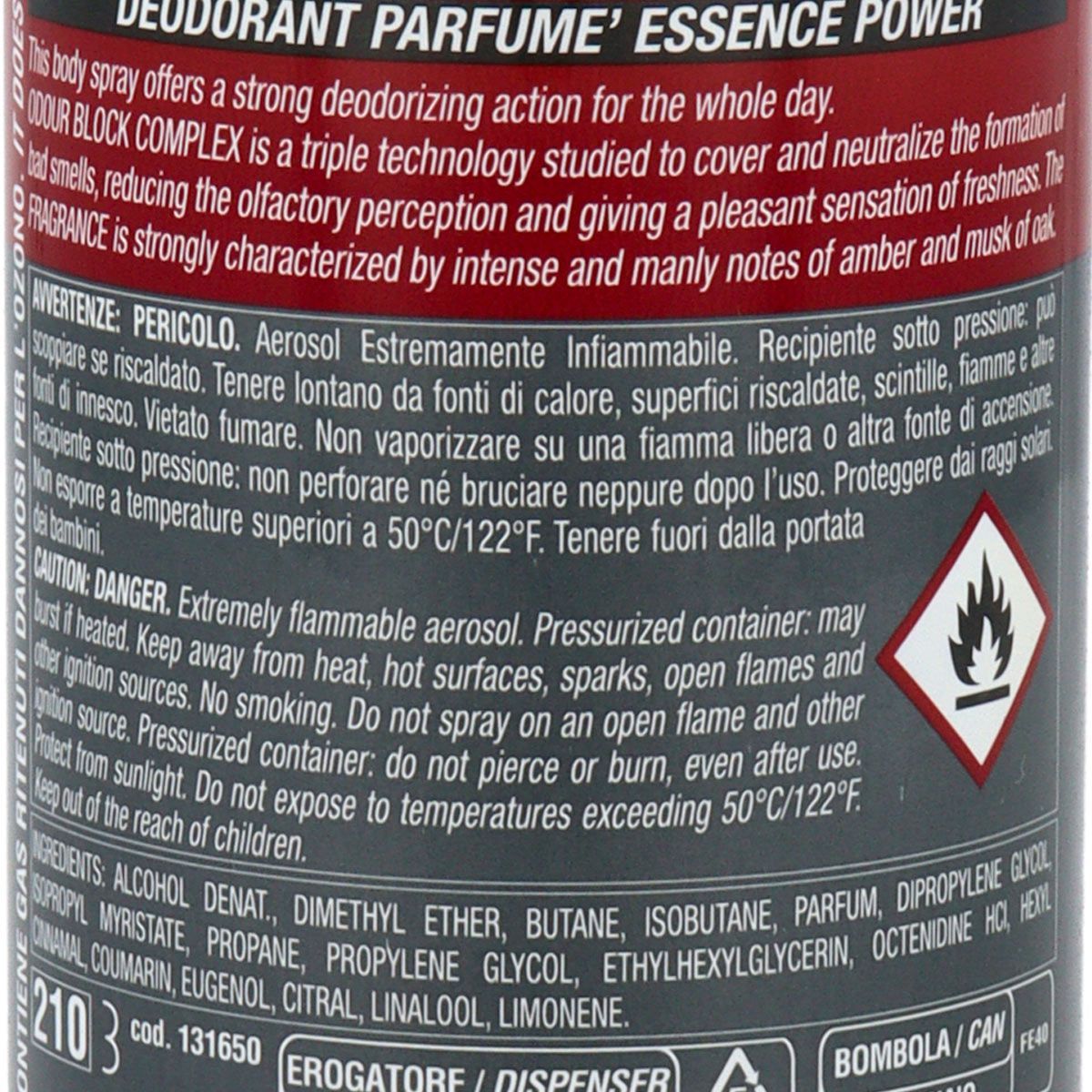 Intesa pour Homme Deodorant Body Spray Odour Block Essence Power 150 ml ...