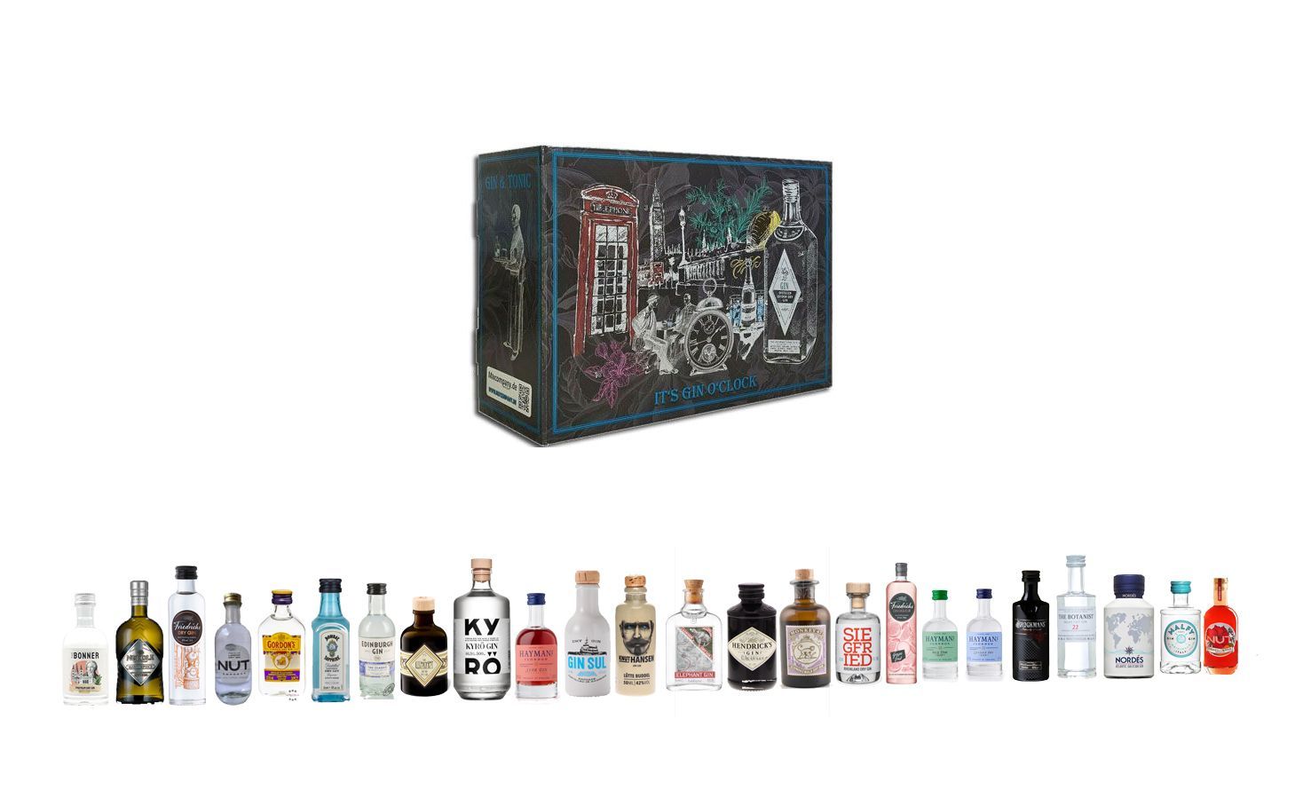 Gin Tasting Set - 24 Originale Gin Miniaturen | Premium Probierset aus ...