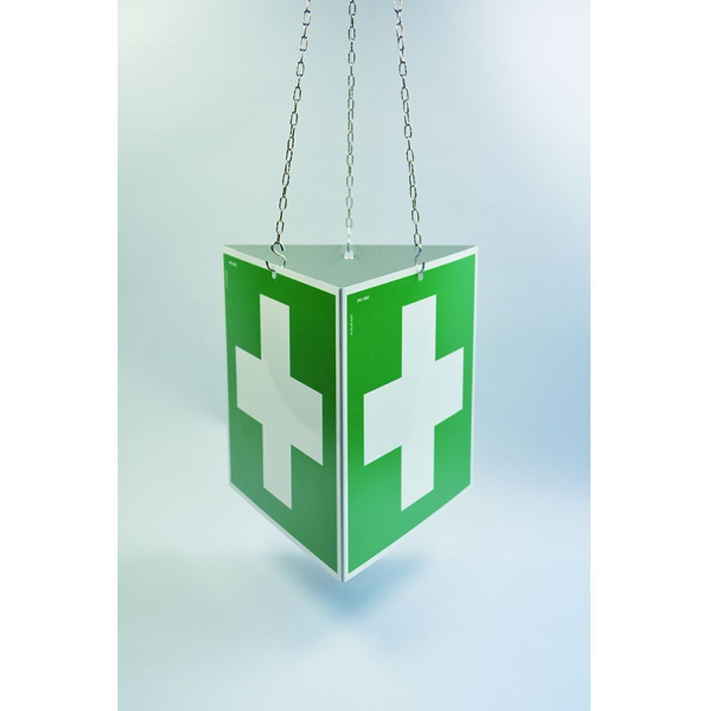 Rettungszeichen, Erste Hilfe E003 Schild Deckenmontage, DIN EN ISO 7010 ...