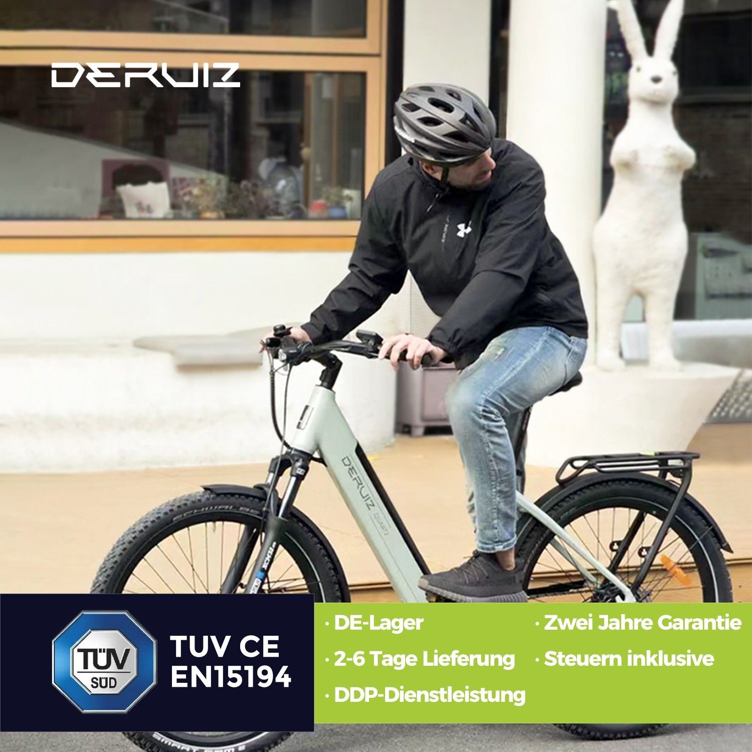 DERUIZ Quartz E-Bike Cityrad 28 Zoll Elektro Fahrrad 644 wh E-City Bike ...