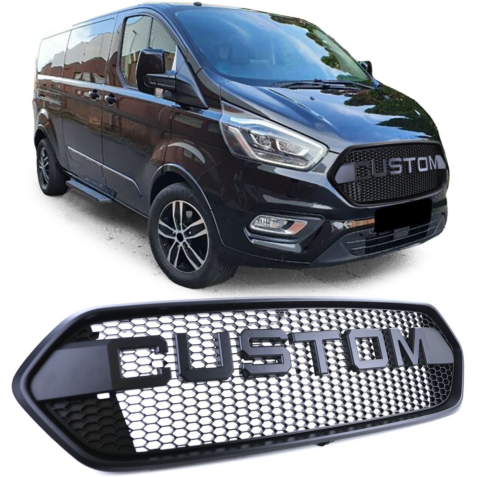 Sport Kühlergrill Waben Design passt für Ford Tourneo + Transit Custom ...