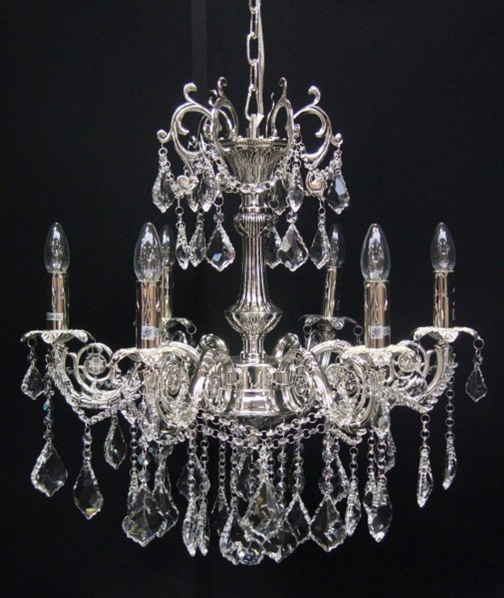 Casa Padrino Barock Kristall Kronleuchter 6-Flammig Silber ...