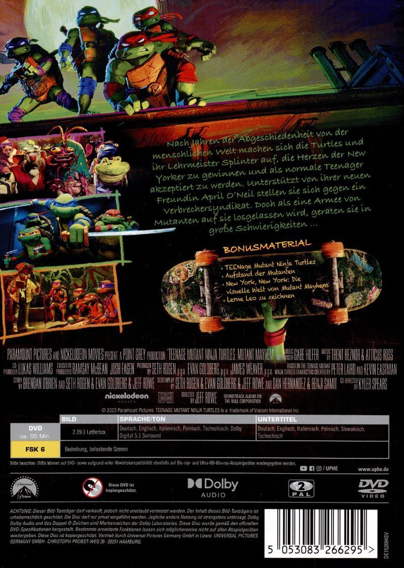 Teenage Mutant Ninja Turtles: Mutant Mayhem (DVD) Min: 95/DD5 kaufen ...
