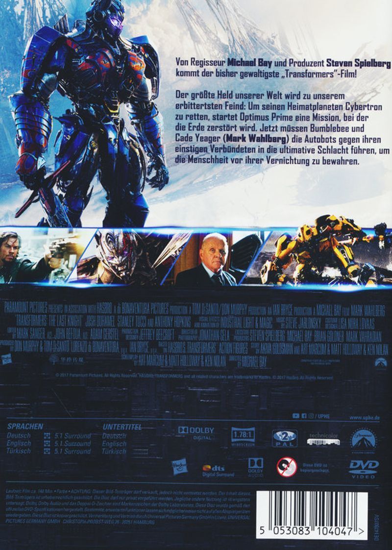 Transformers #5 (DVD) The Last Knight Min: 146/DD5.1/WS - Sony kaufen ...