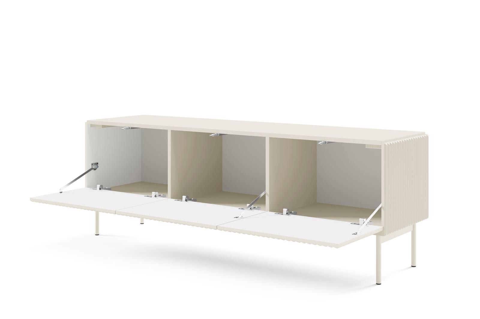 BETTSO TUTTI 147 cm Kaschmir eleganter dreitüriger RTV-Schrank mit ...
