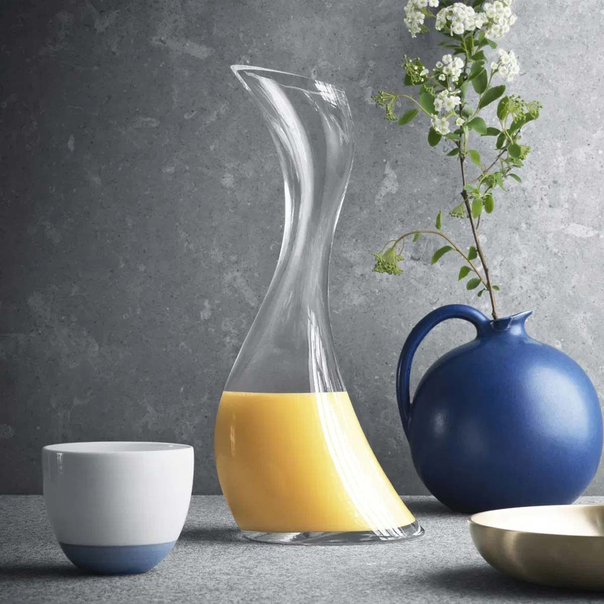 Georg Jensen Design Karaffe COBRA aus Glas in geschwungener Form ...