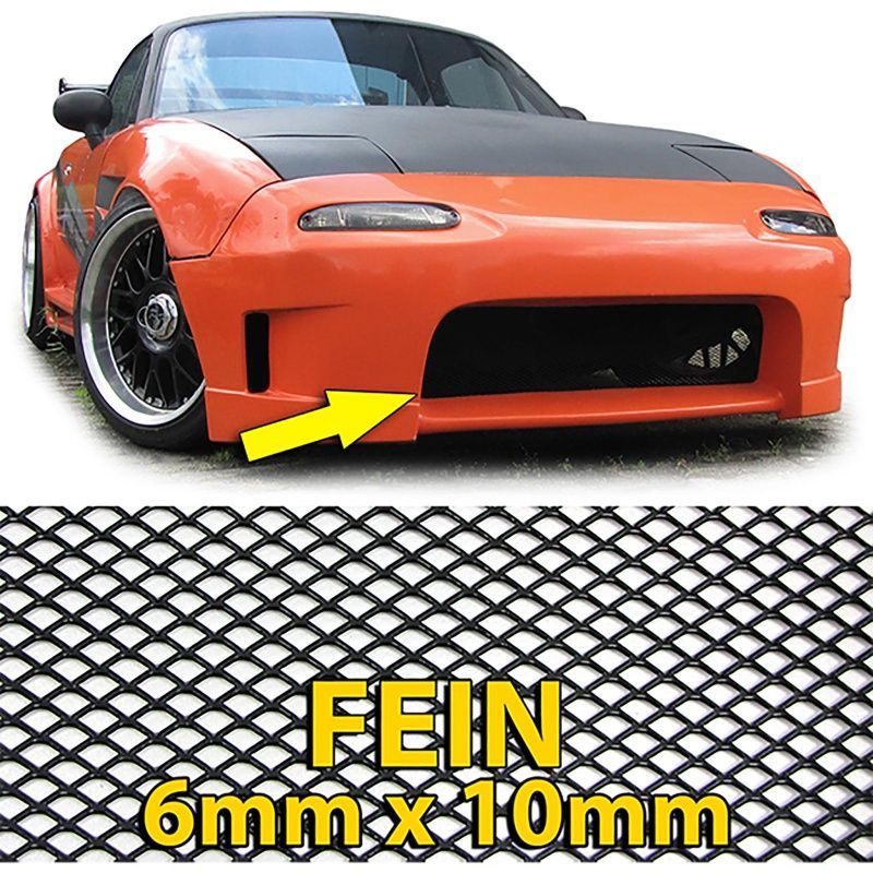 Alu Gitter Renngitter Wabengitter Racegitter 135X30cm schwarz fein ...