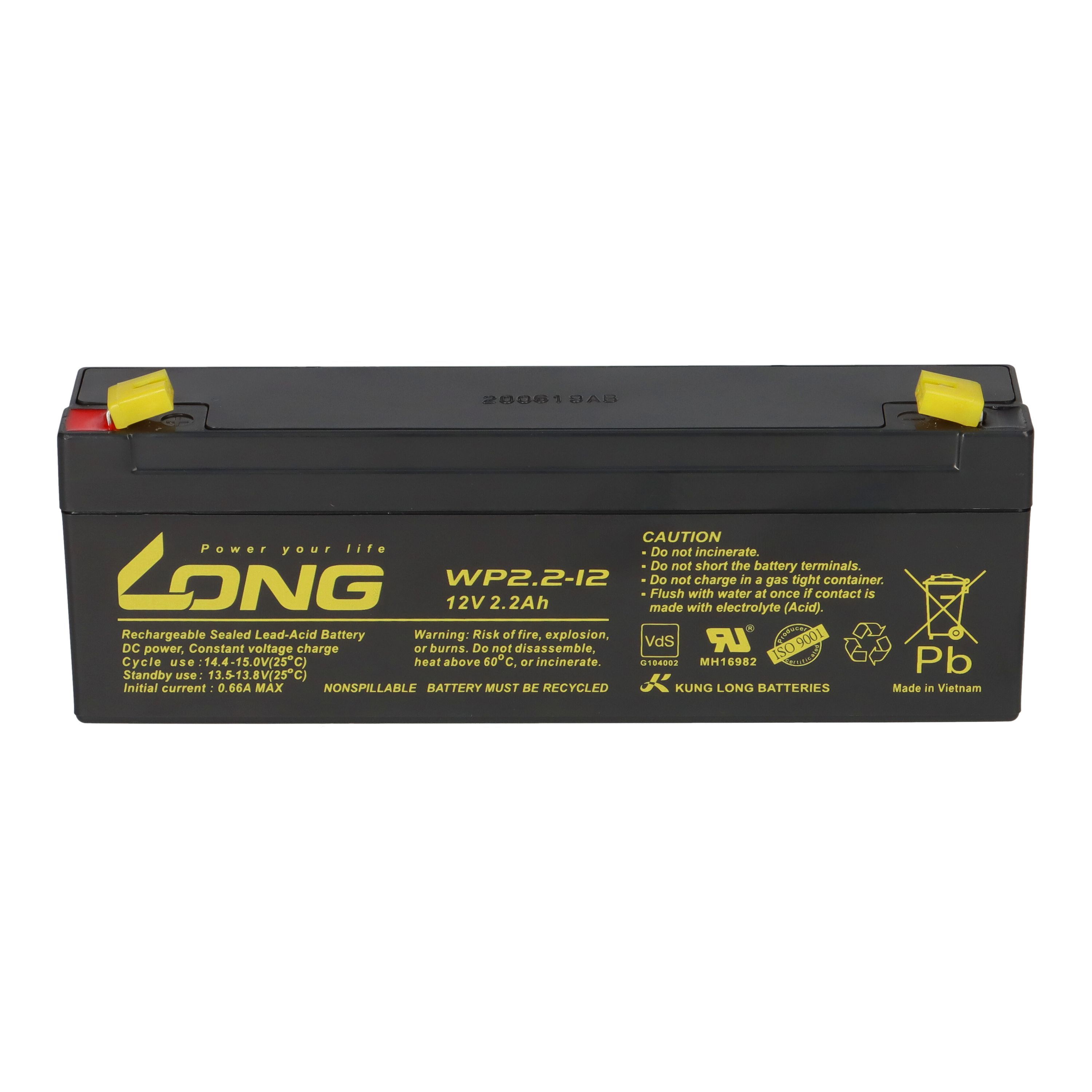 12V 2,2Ah kompatibel Alarmanlage Brandmeldeanlage AGM VdS kaufen bei ...