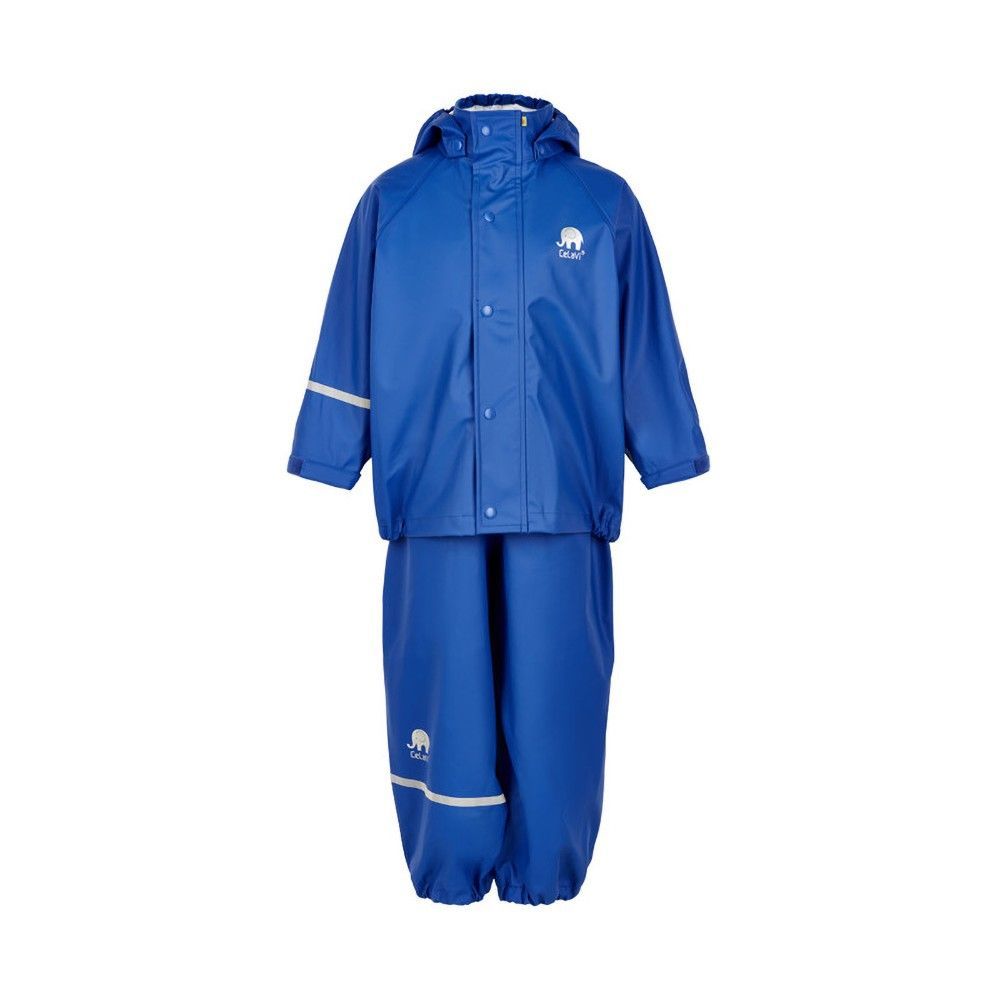 Celavi Kinder Regenset Basic Rainwear Set Solid PU Oceanblue Kaufen Bei