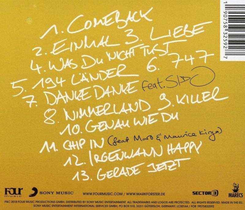 Mark Forster: Mark Forster: Liebe - Sony Music - (CD / L) kaufen bei ...