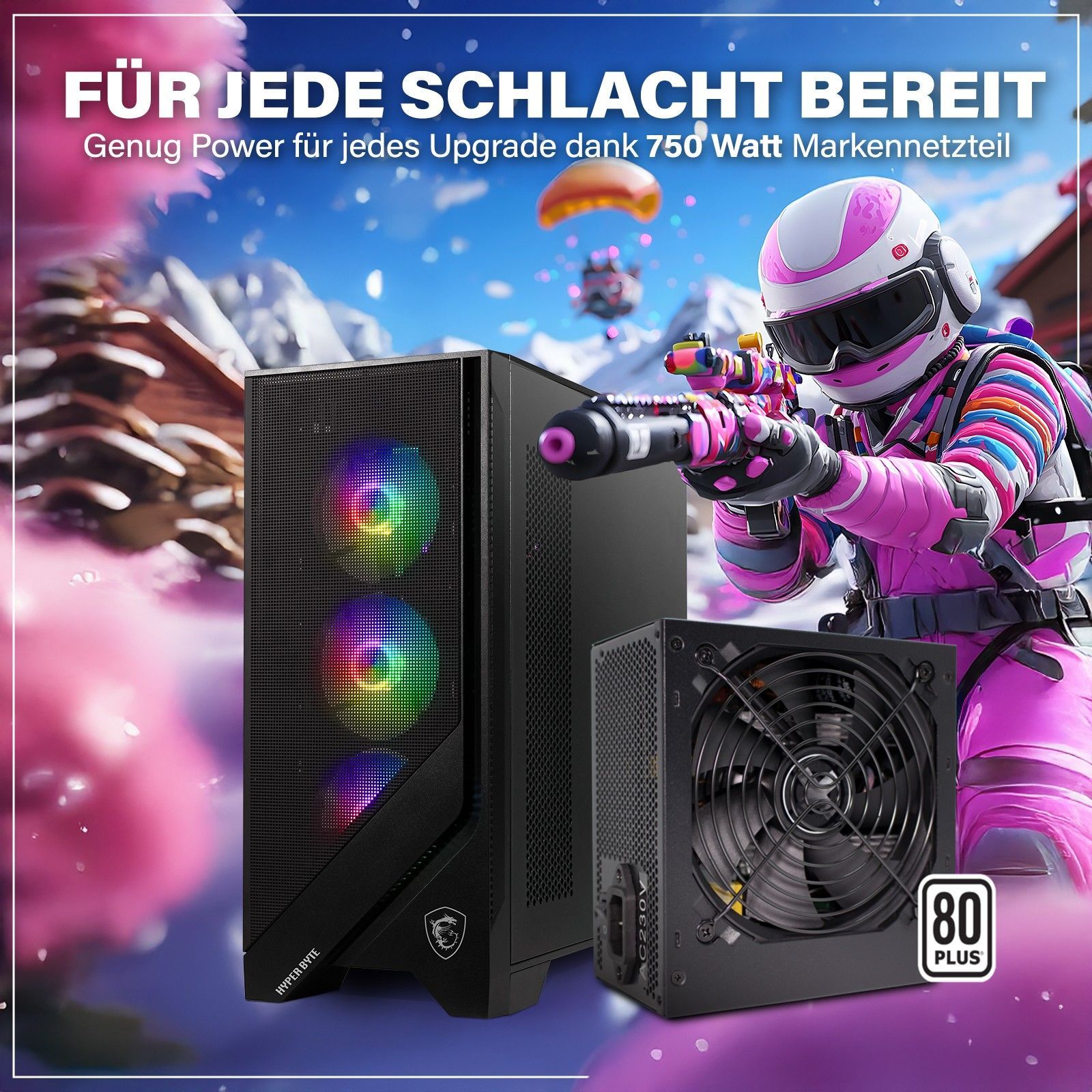 HYPER BYTE Gaming | Komplett-Set PC | 25" Monitor + Ryzen 7 | inkl ...