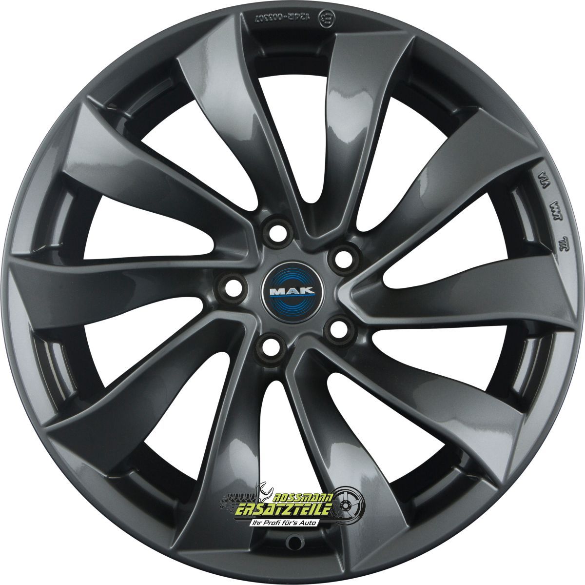 2x Mak Solar gloss gun metallic 8.5x18 ET40 - LK5/114.3 ML64.1 Felge ...