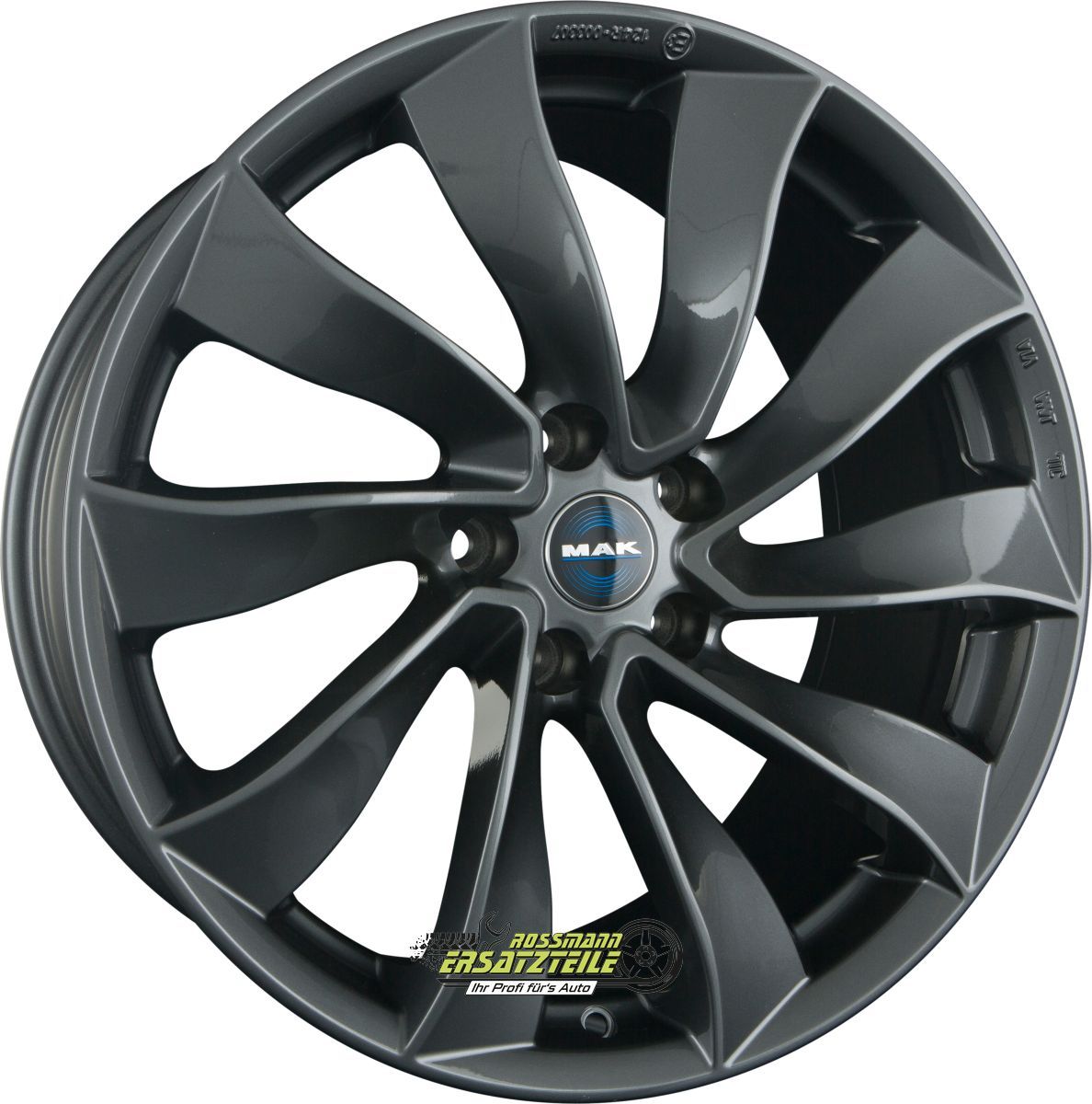 2x Mak Solar gloss gun metallic 8.5x18 ET40 - LK5/114.3 ML64.1 Felge ...