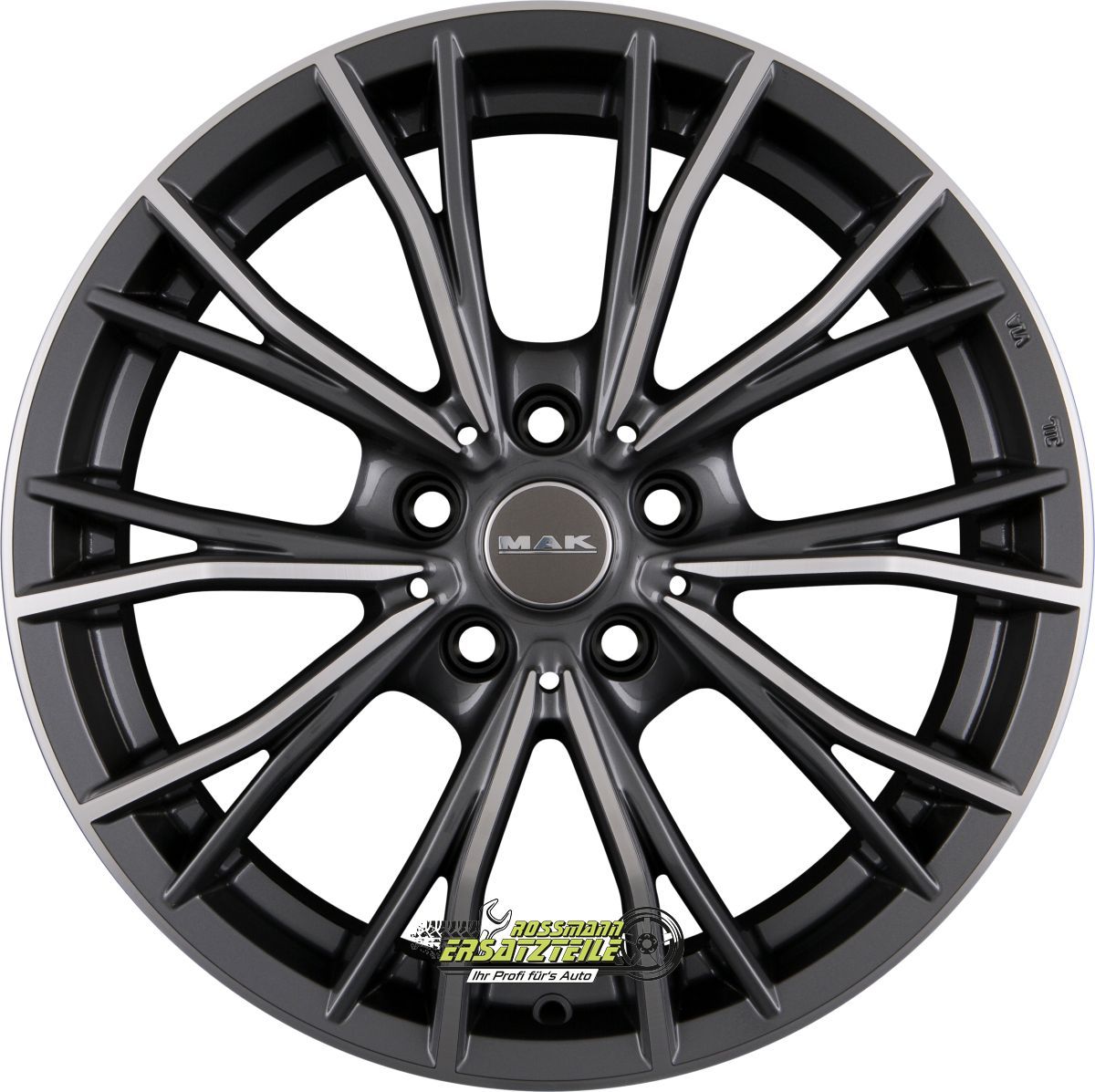 4x Mak Mark gun metallic mirror 7.5x18 ET48 - LK5/112 ML66.6 Felge Alu ...