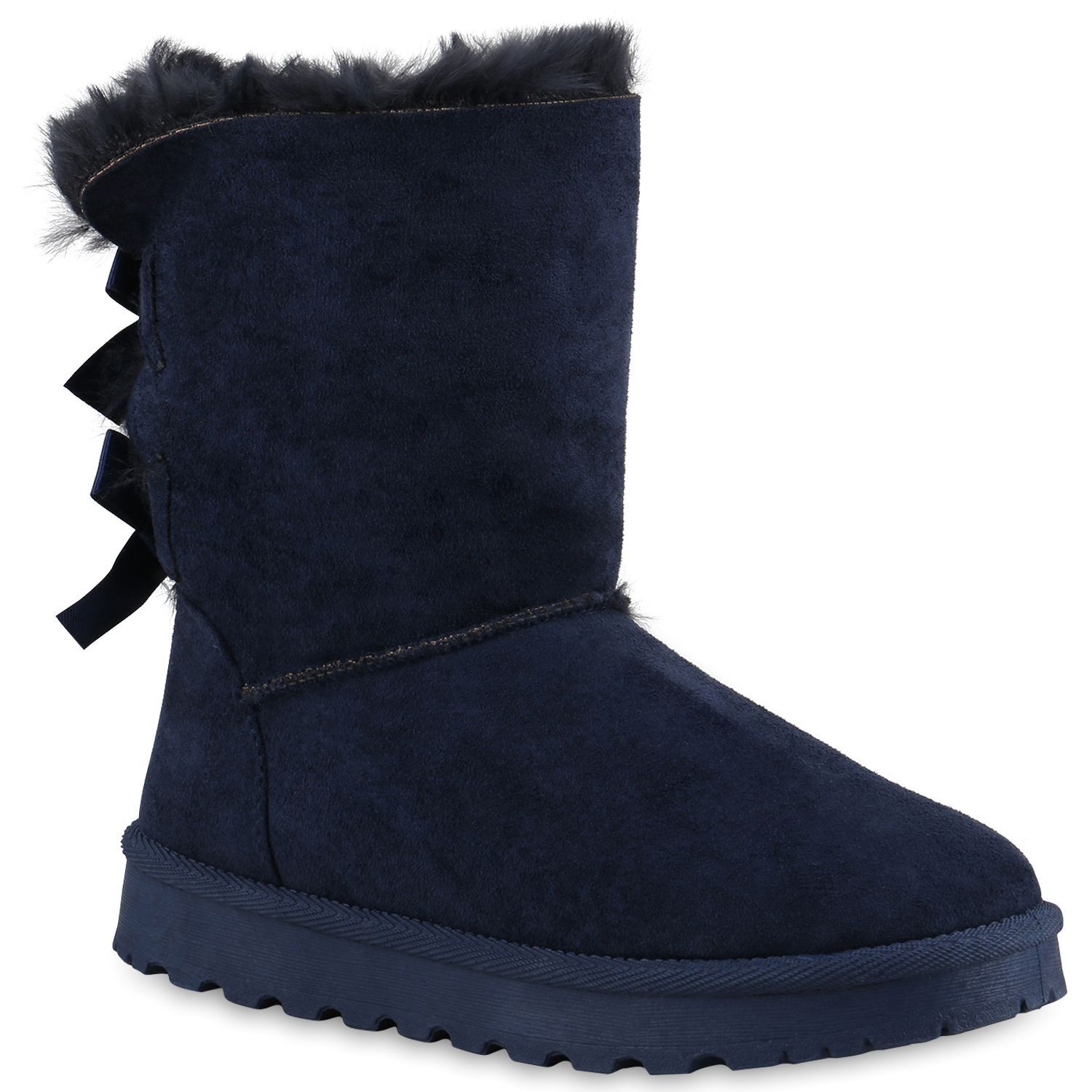 VAN HILL Damen Warm Gefütterte Winter Boots Stiefeletten Kunstfell ...