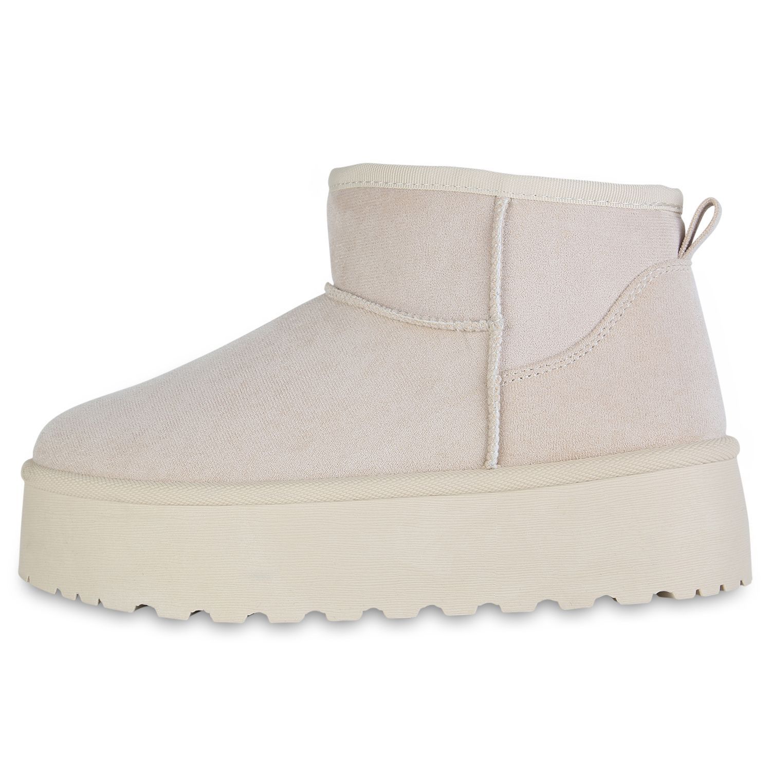 VAN HILL Damen Warm Gefütterte Plateau Boots Profil-Sohle Winter Schuhe ...