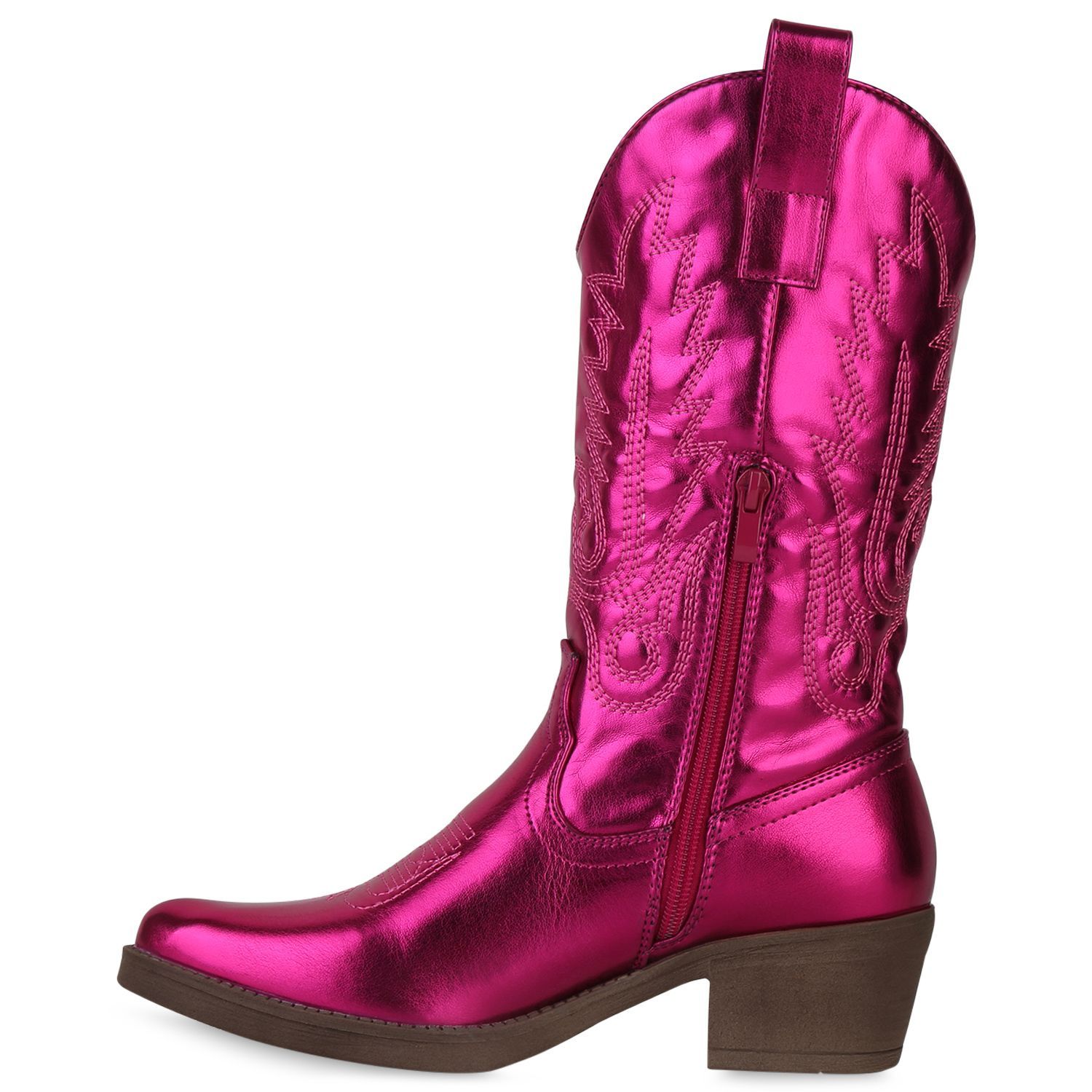 VAN HILL Damen Stiefel Cowboystiefel Stickereien Boots Spitze Schuhe ...