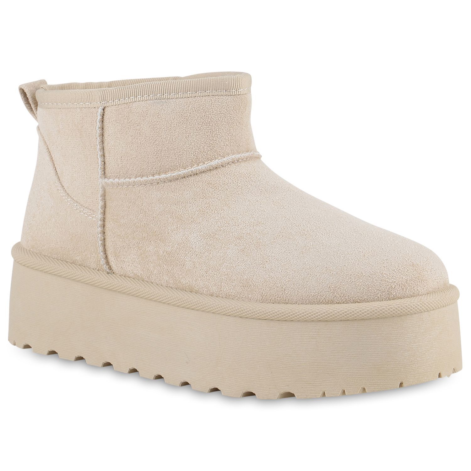 VAN HILL Damen Warm Gefütterte Winter Boots Bequeme Plateau Vorne ...