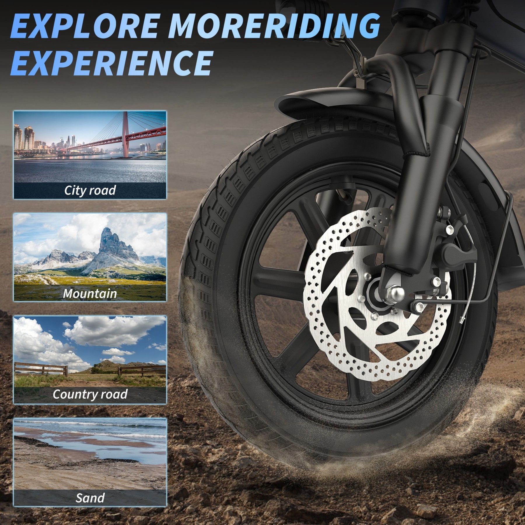 E-Bike 500W klappbar mit 48V Akku (10.4Ah oder 15.6Ah), 14 Zoll, 25/35 km/h kaufen bei Hood.de