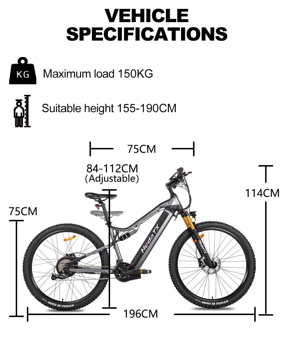 29 Zoll E-Mountainbike 48V 19.2Ah Akku, 250W Motor, 27-Gang ...