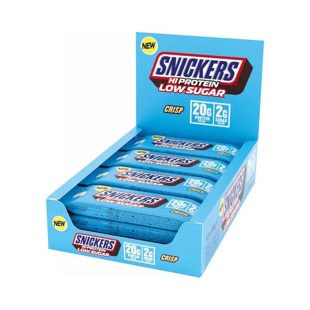 Mars Protein Snickers Crisp Low Sugar High Protein Bar (12x55g) Milk ...