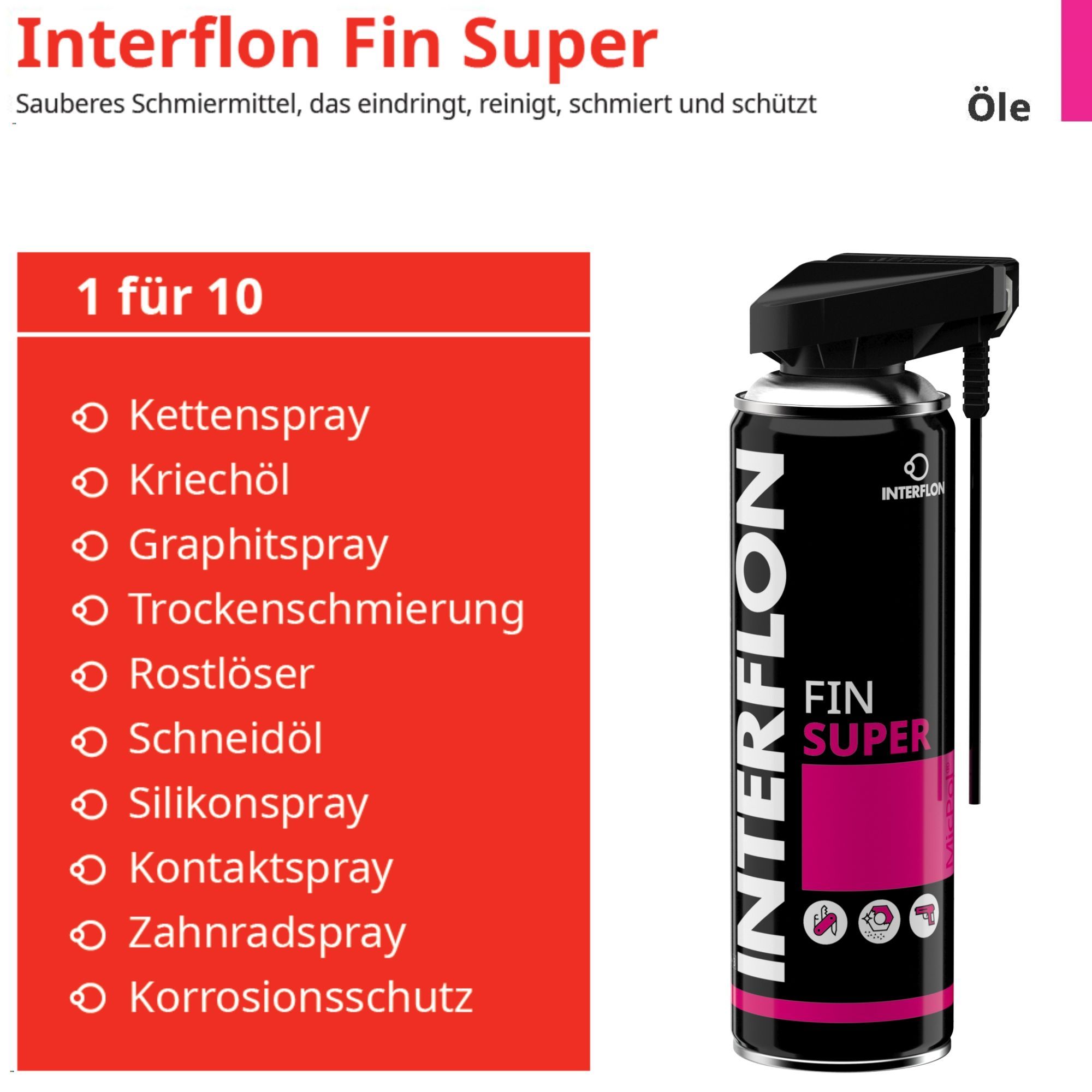 Interflon Fin Super 2x 300ml Multifunktionsöl Kriechöl ...