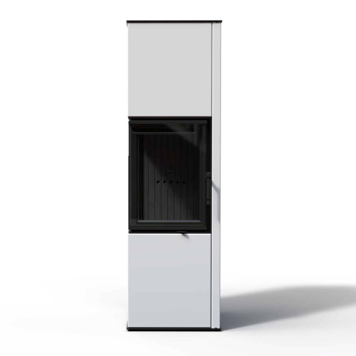 HITZE SIGA, 6,5 kW, Eckkaminofen, Weiß, Holzofen, Sichtscheibe, BImschV ...