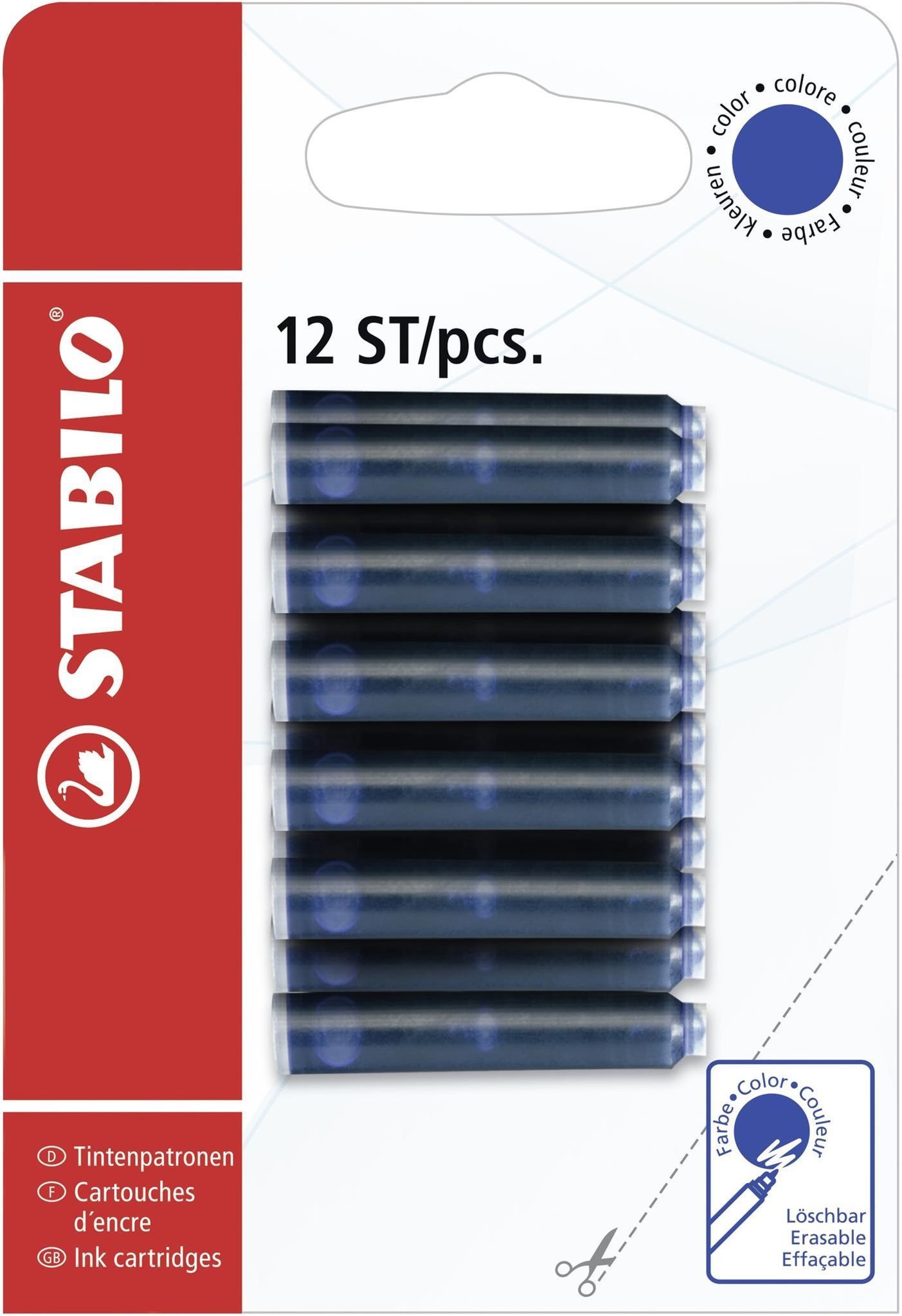Stabilo Tintenpatrone blau 12er Blister kaufen bei Hood.de