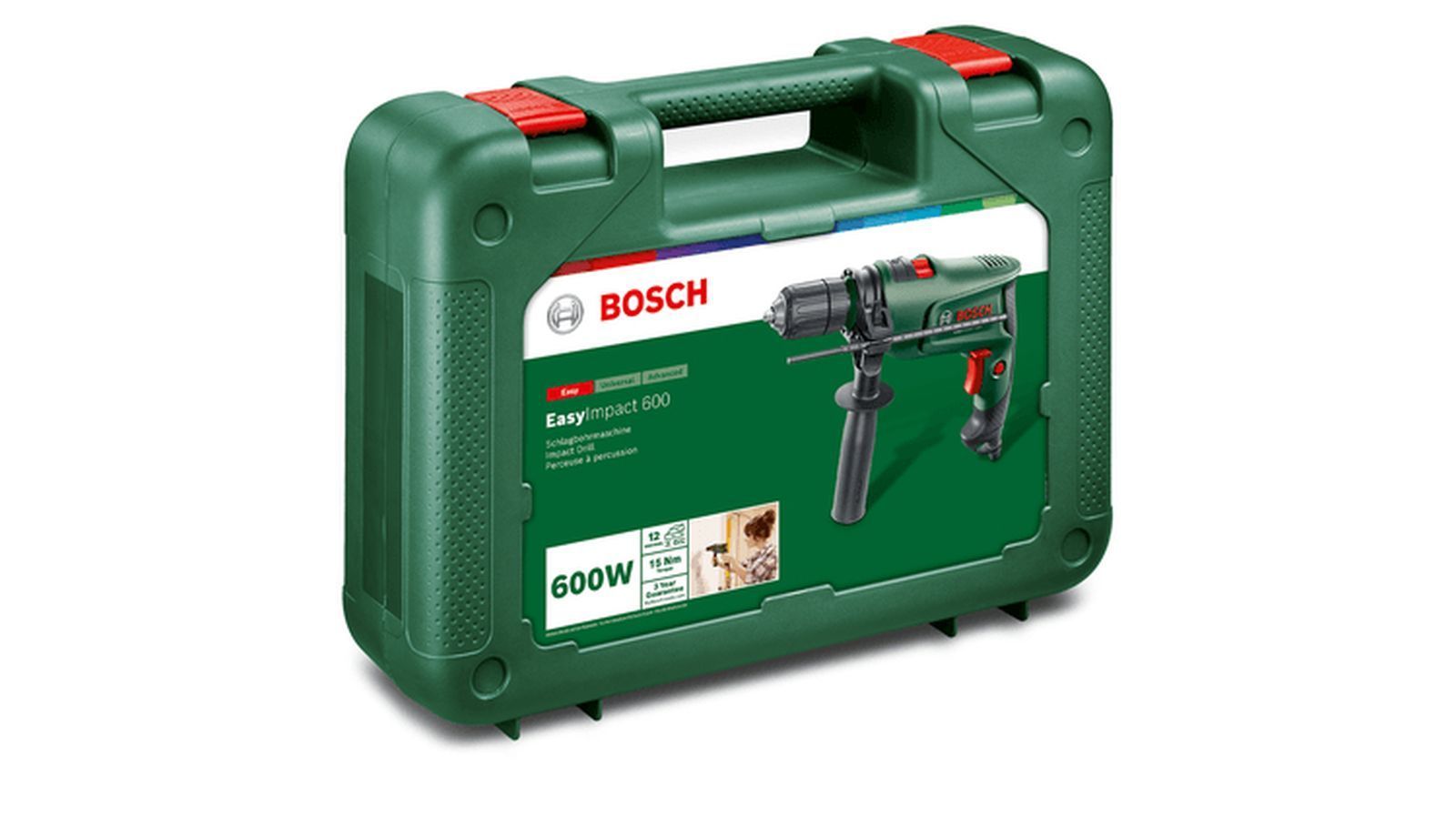 Bosch Easy Impact 600, Ohne Schlüssel, Schwarz, Grün, 1,2 cm, 3000 RPM ...