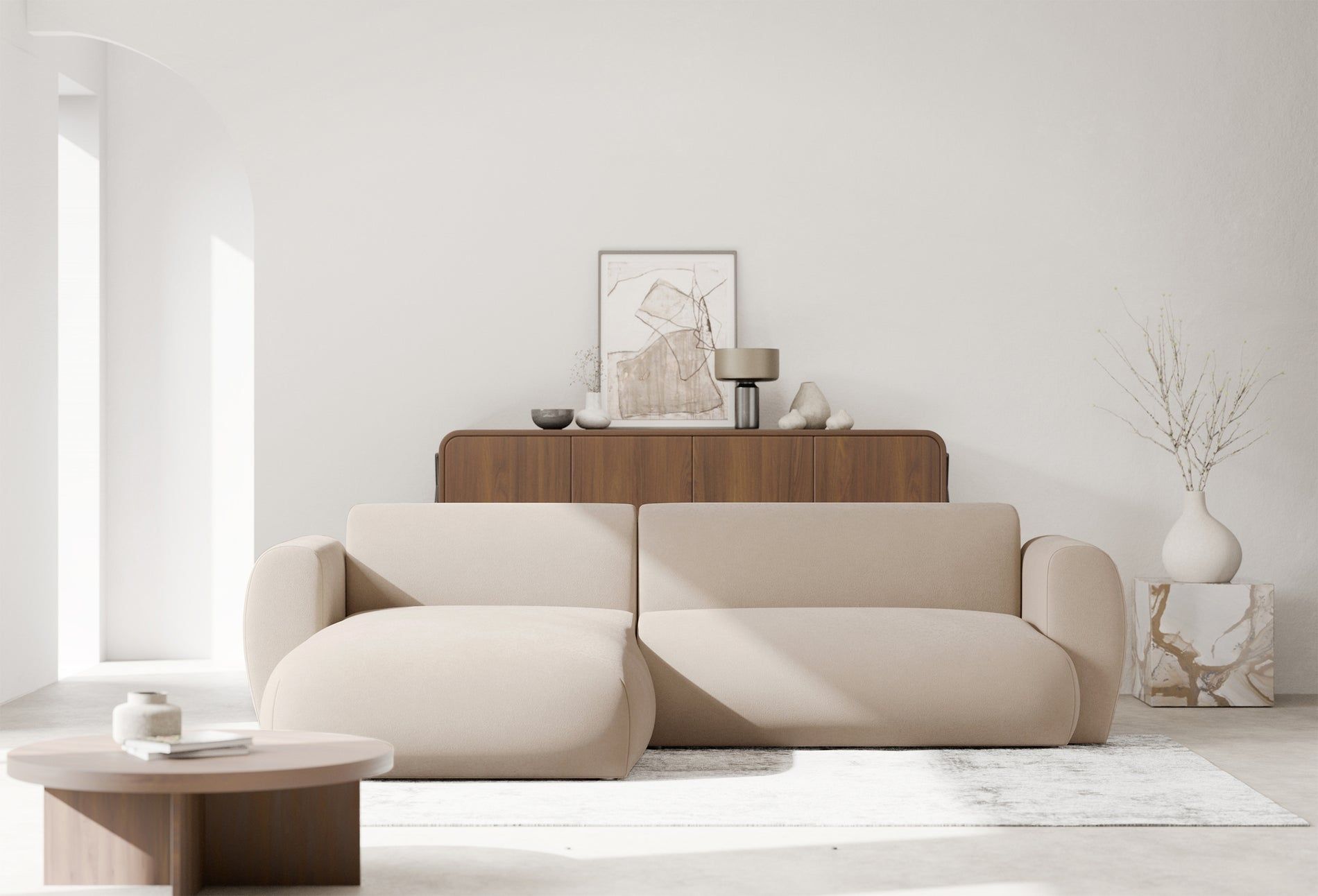 Selsey Emia - Ecksofa mit Schlaffunktion, Easy-Clean Chenille, links ...