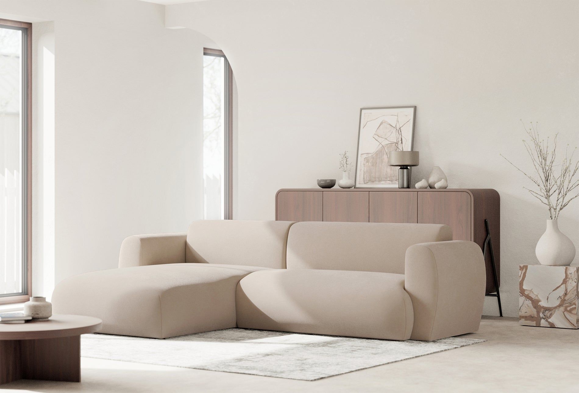 Selsey Emia - Ecksofa mit Schlaffunktion, Easy-Clean Chenille, links ...