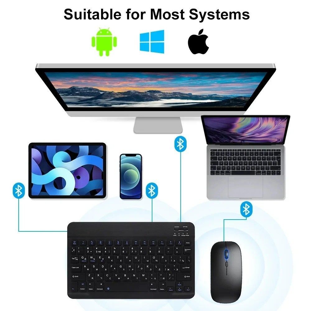 Microdata Wireless Bluetooth Keyboard for Tablet - Compatible with iOS ...