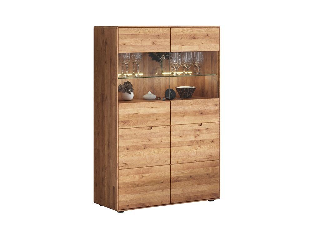 Highboard 100x145cm "Kent" Wildeiche massiv kaufen bei Hood.de