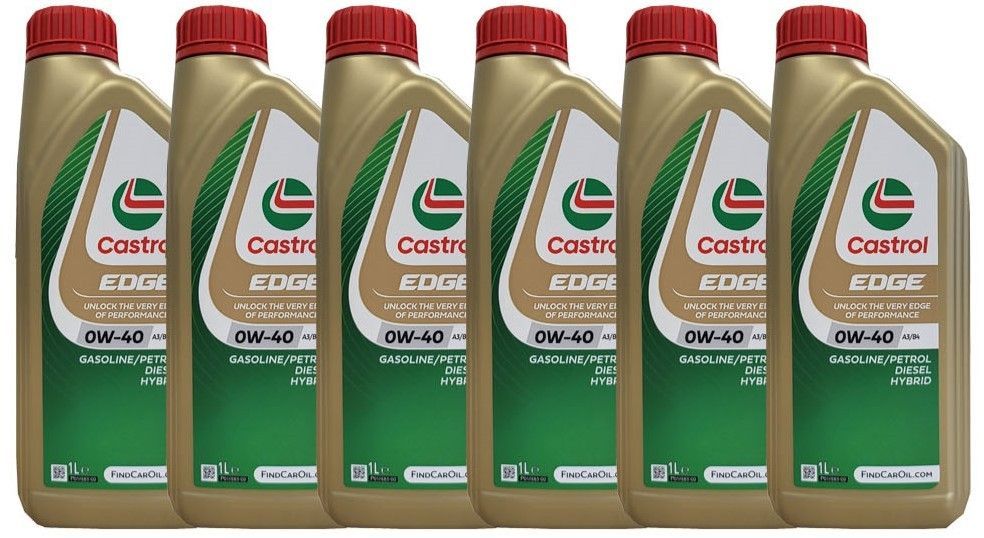 Castrol Edge 0W-40 6x1 Liter VW 502 00/ 505 00 MB-229.3/ 229.5 Porsche ...