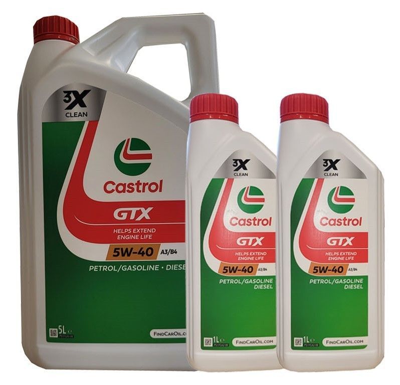 Castrol GTX 5W-40 A3/ B4 MB 229.3 VW 502 00/ 505 00 5 + 3x1 Liter ...