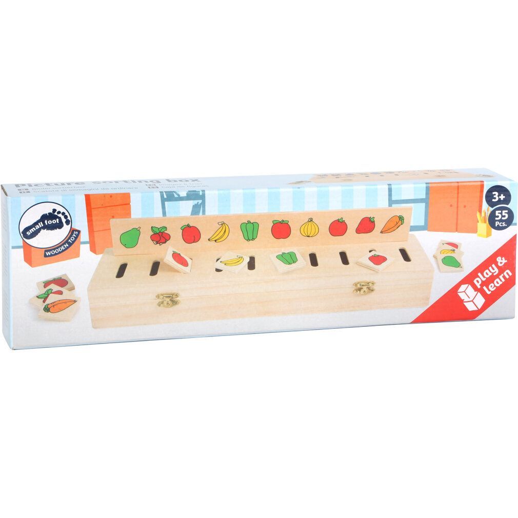 small foot 6494 Bildersortierbox aus Holz, mit 50 Symbolplättchen ...