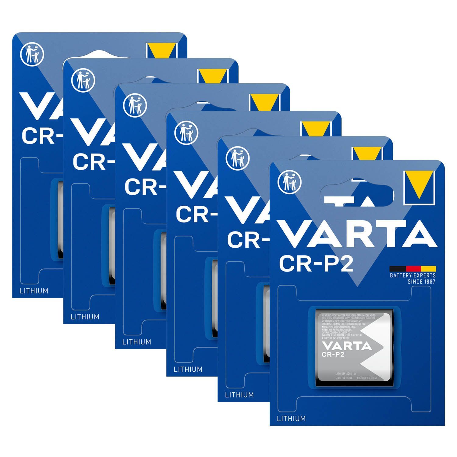 6x VARTA Lithium Photo Batterie 6V CR-P2 I DL223 I CR17-33 I 6204 I ...