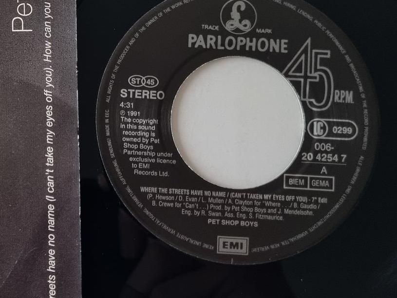 Pet Shop Boys - Where the Streets Have No Name / / Can't Take My Eyes ...