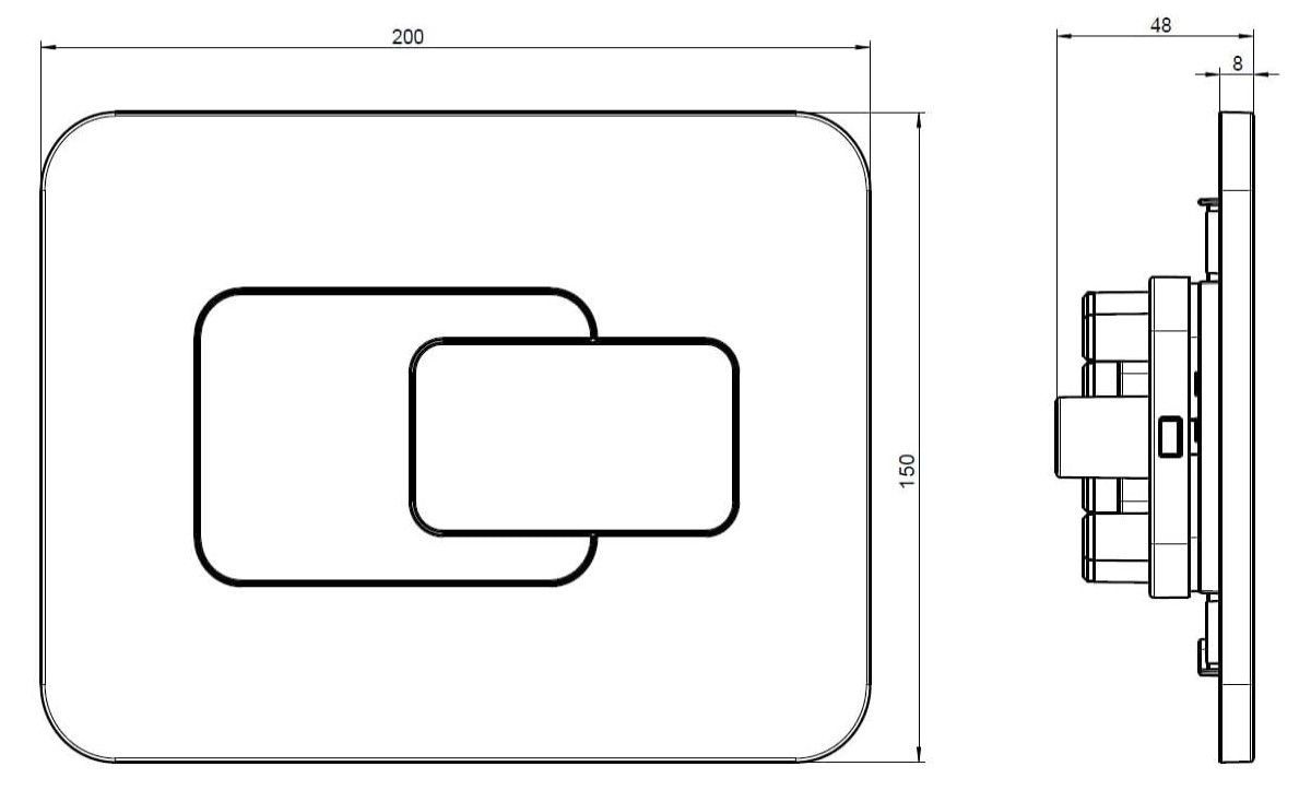 VIGOUR WC-Betätigungsplatte V1 DEE weiss/chrom magnetisch f. Einwurfsch ...