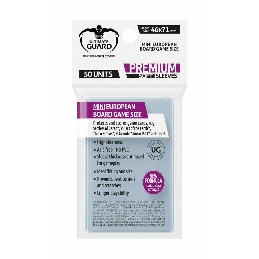 Ultimate Guard Premium Soft Sleeves für Brettspielkarten Mini European (50) kaufen bei Hood.de