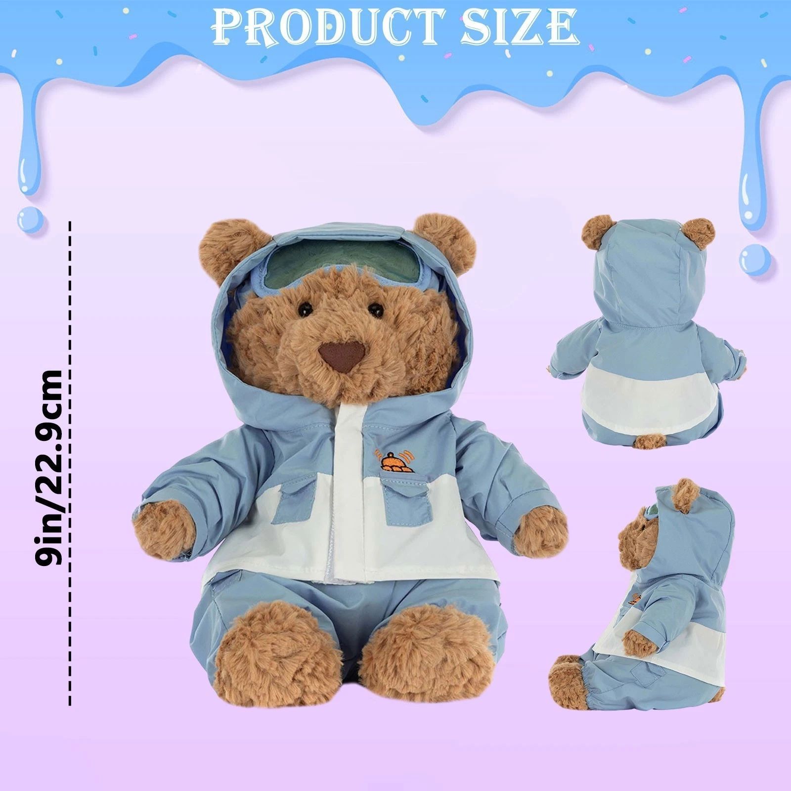 Jellyca Bear Ski Outfit and Bashful Beige Bunny Snow Suit Stuffed ...