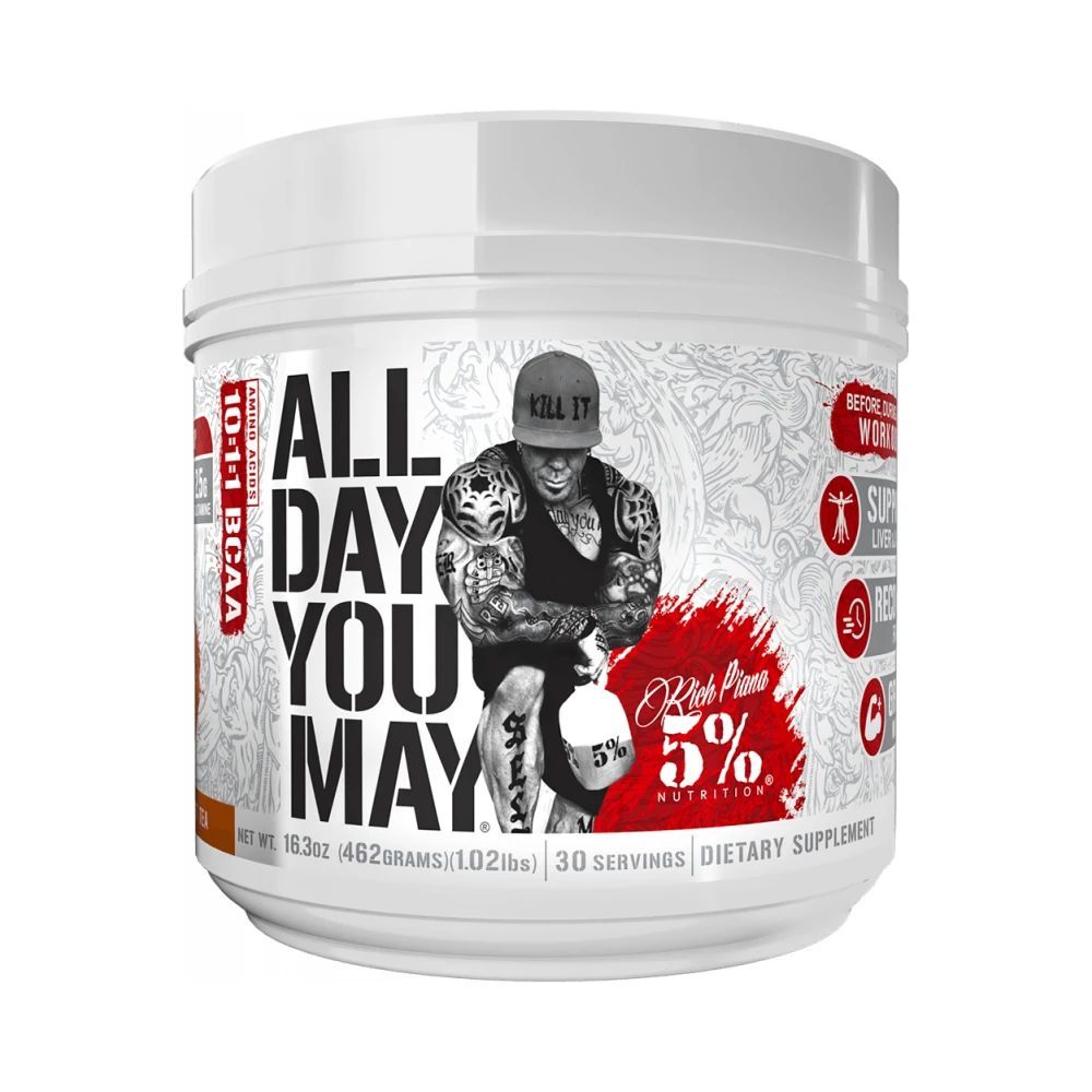 5% Nutrition - Rich Piana All Day You May (30 serv) Southern Sweet Tea ...