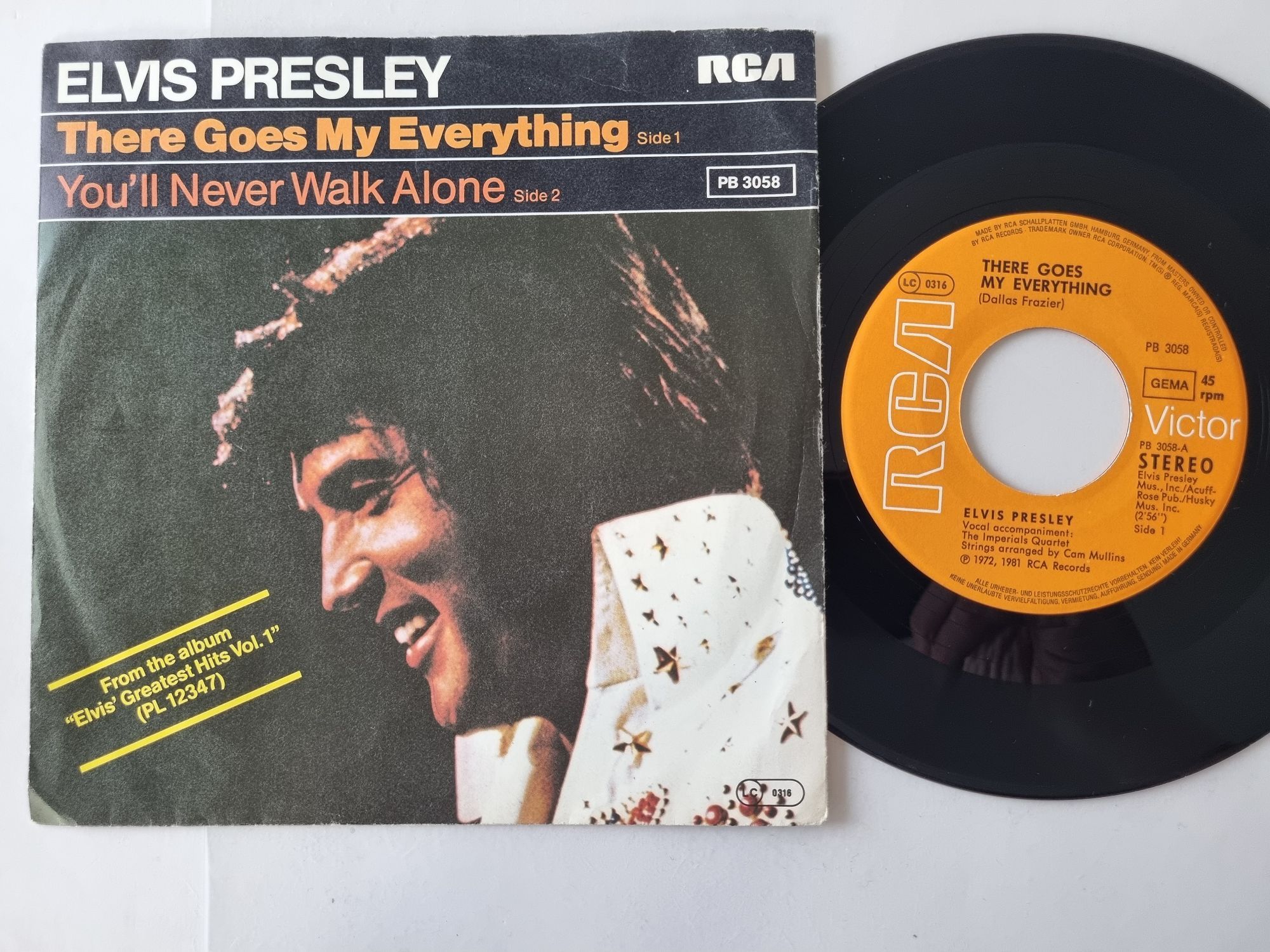Elvis Presley - There Goes My Everything 7'' Vinyl Germany gebraucht ...