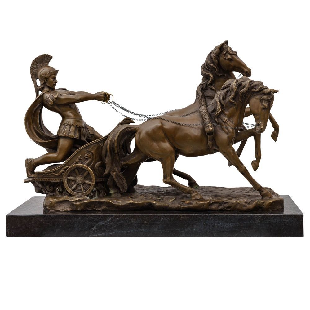 Bronzeskulptur Römer im Streitwagen nach Adrian Jones Reiter Bronze ...