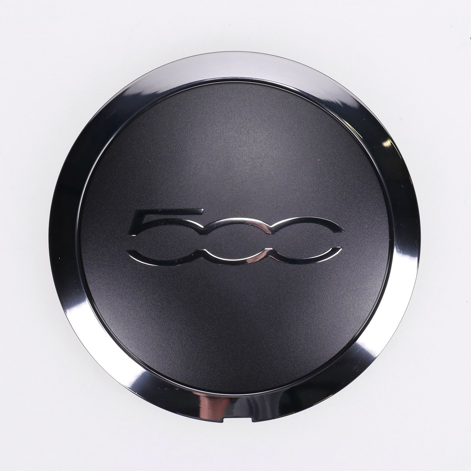 Original Fiat 500 Nabendeckel Felgendeckel Alufelge schwarz chrom ...