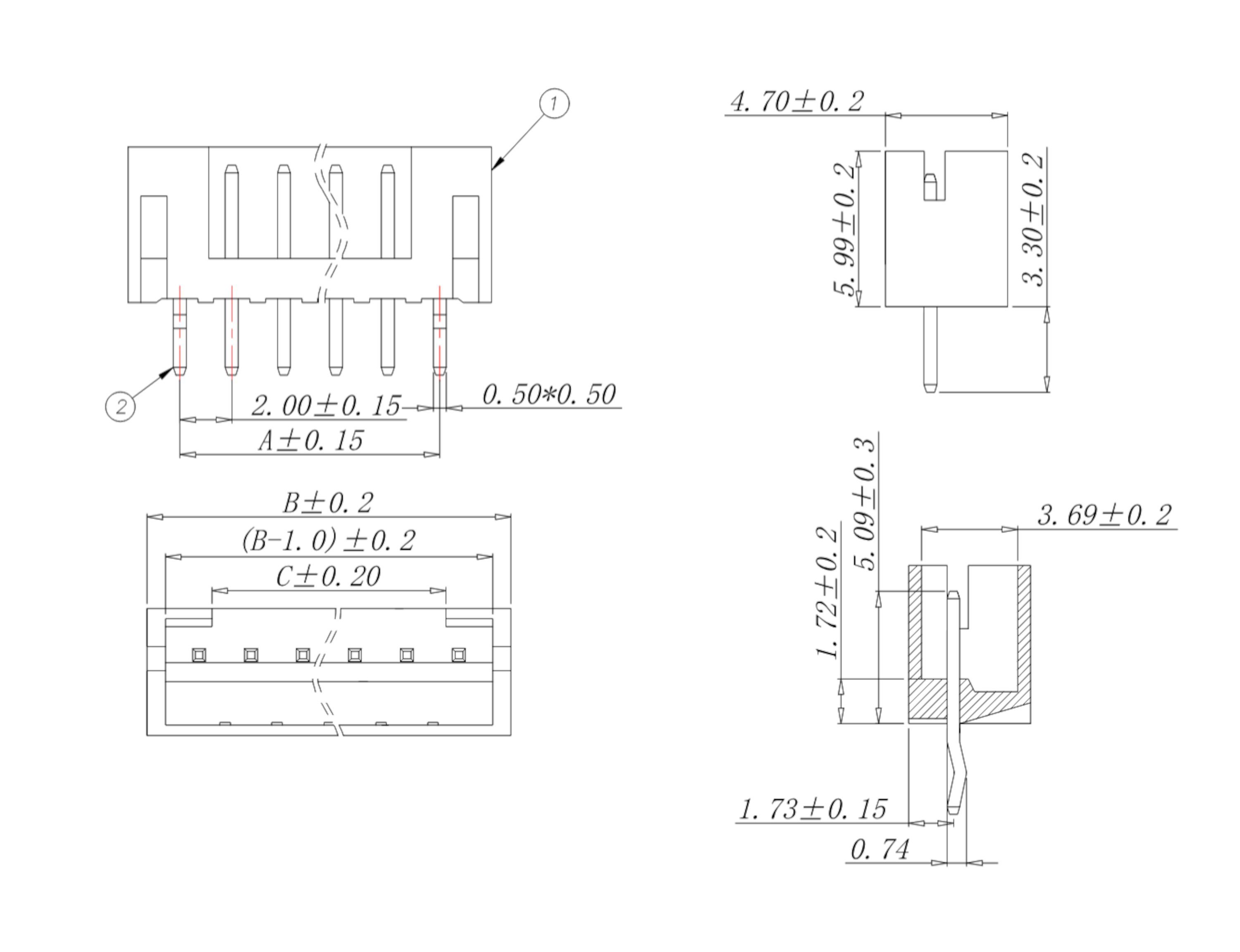JST PH 2.0 Gerade Stiftleiste THT Male Sockel PCB Header Stecker für ...