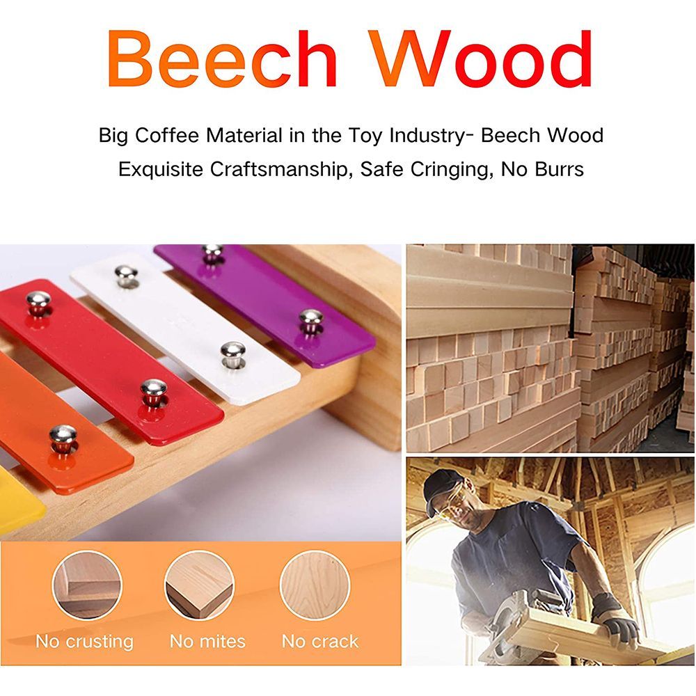 Xylophon für Kinder, Spielzeug Xylophon mit Holzschlägeln ...